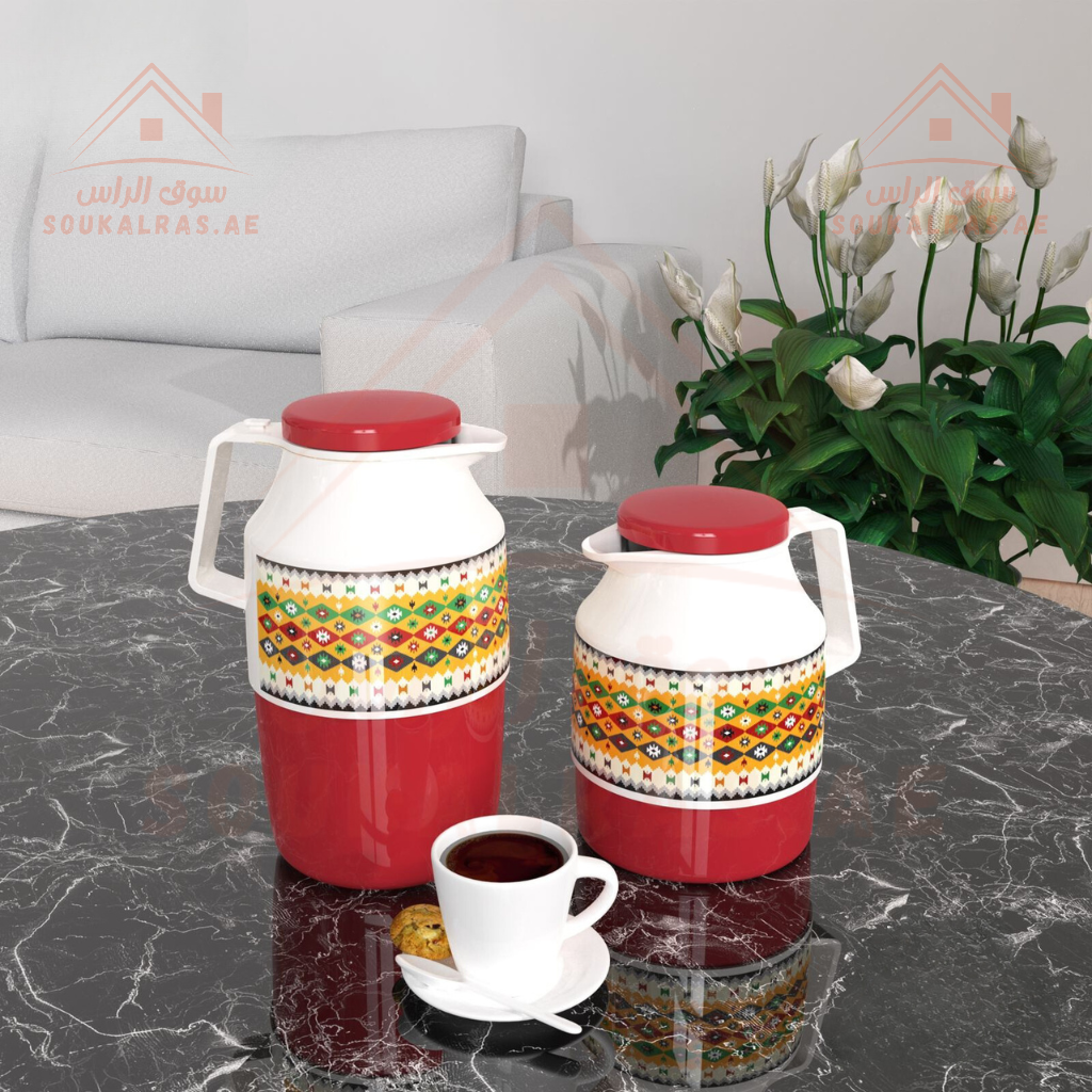 Legend Dallah set 1.3L - 2L | Pink Glass | Keeps Heat for 12 Hours | E ...