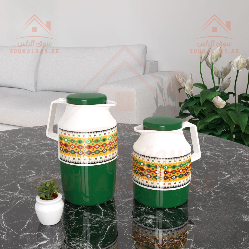 Legend Dallah set 1.3L - 2L | Pink Glass | Keeps Heat for 12 Hours | E ...