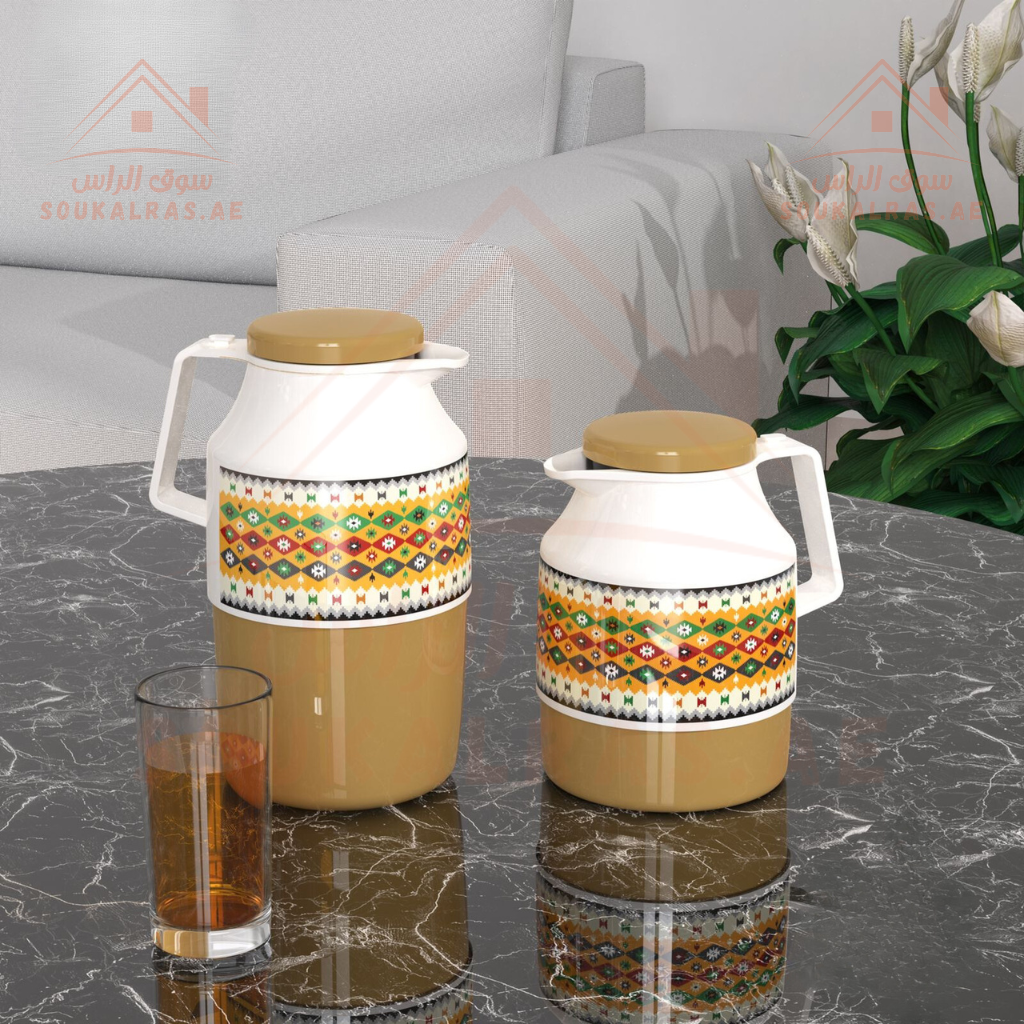 Legend Dallah set 1.3L - 2L | Pink Glass | Keeps Heat for 12 Hours | E ...