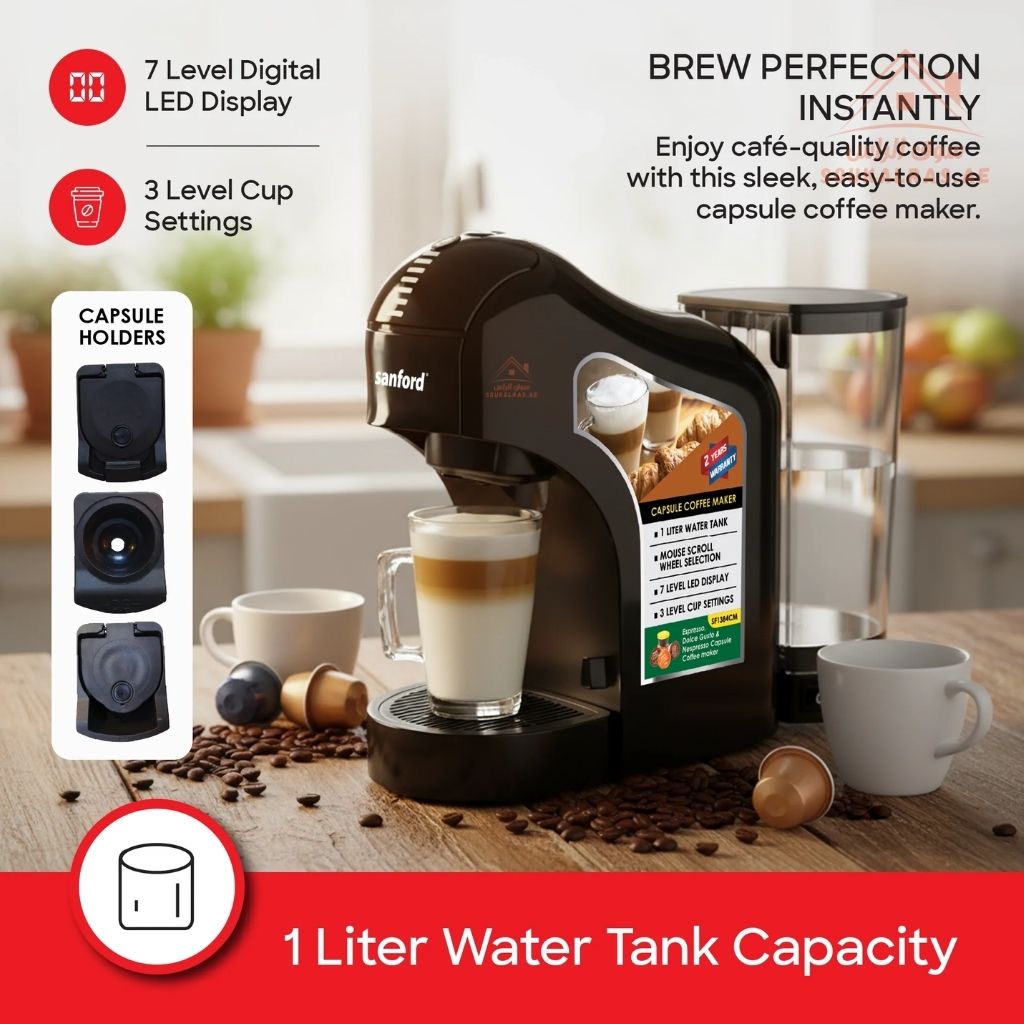 Sanford 3-in-1 capsule coffee maker with 1400W power, high-pressure It ...