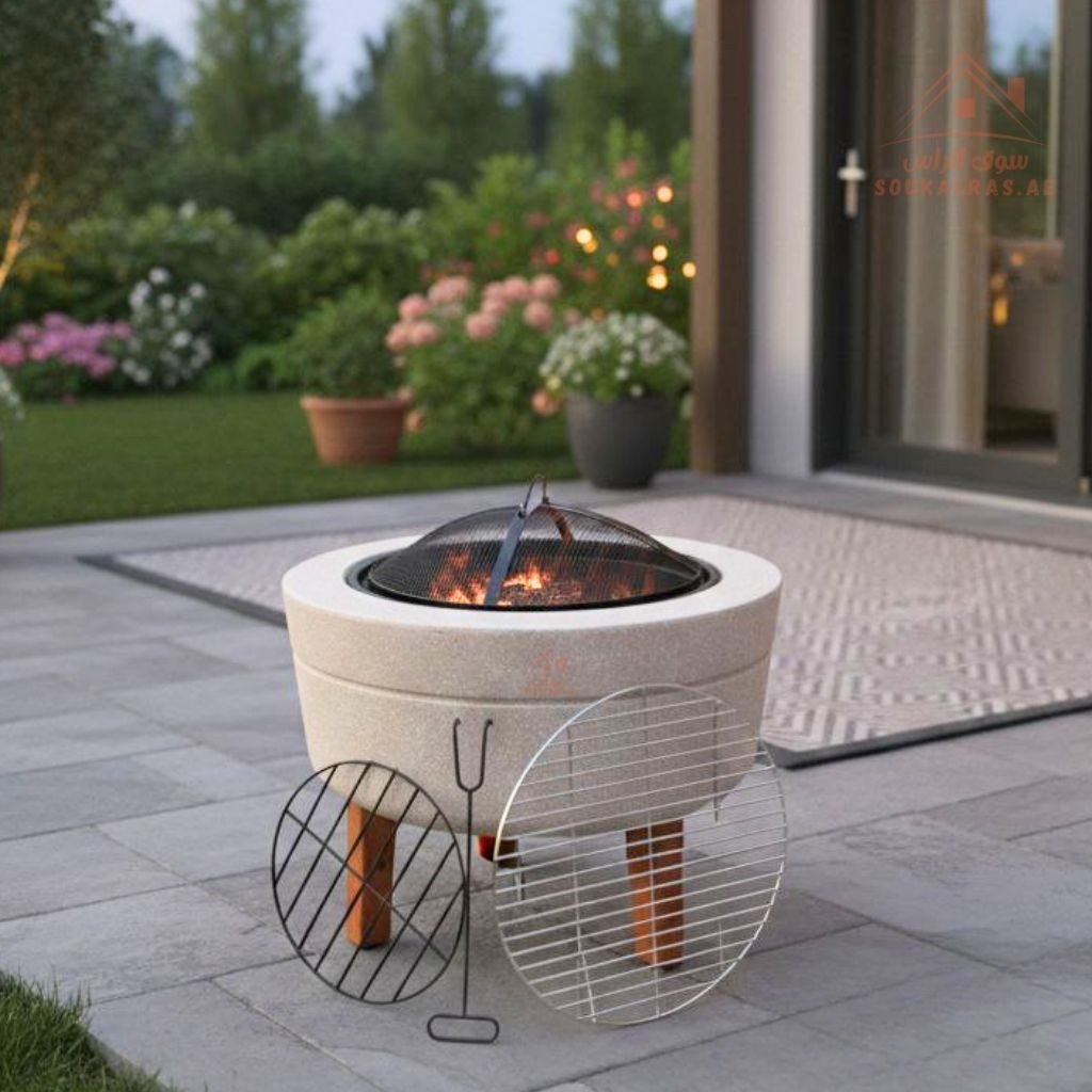 Charcoal BBQ Grill & Fire Pit | Outdoor Brazier with Grids| Ideal For ...