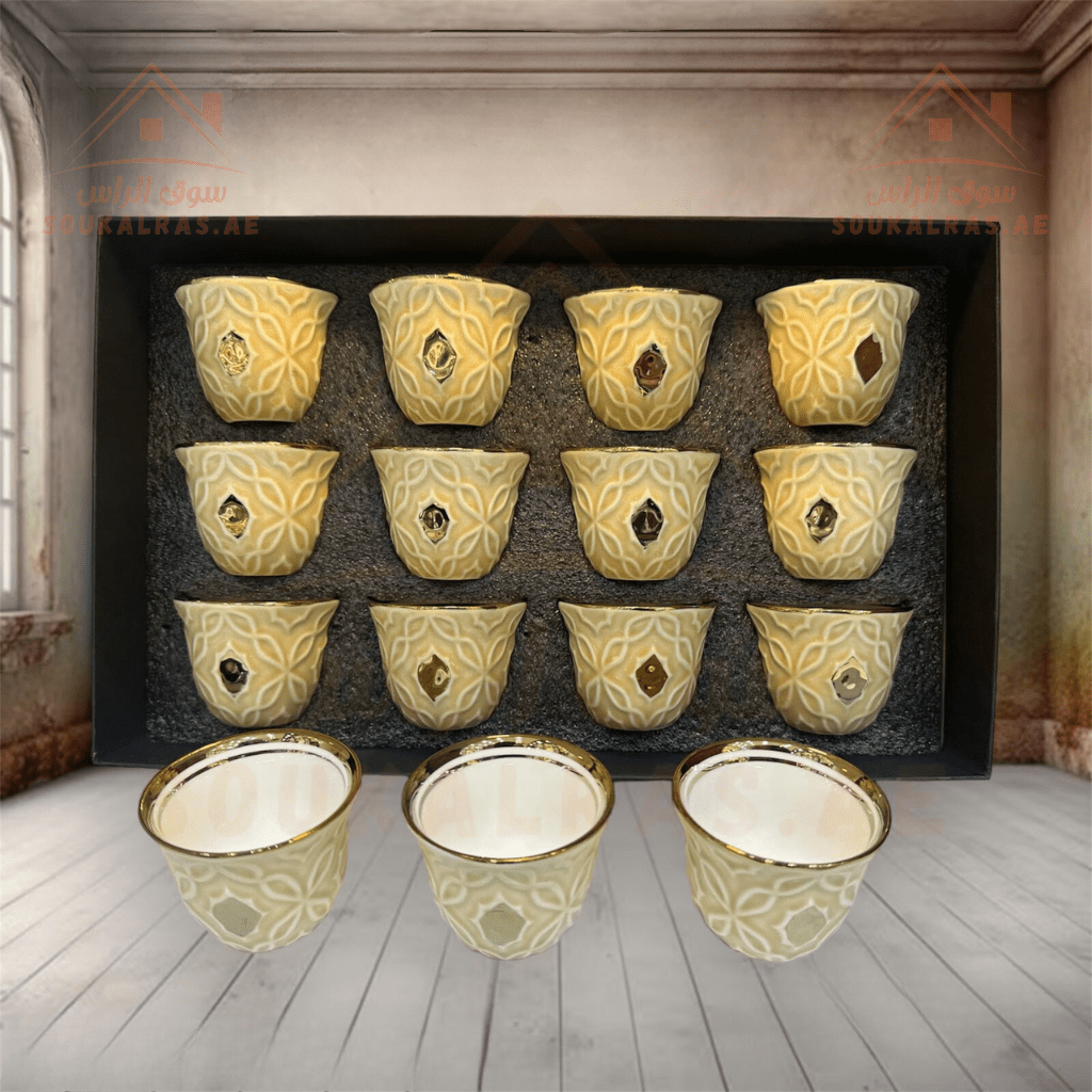 Legend 12-Piece Cawa Cup Set | Marble Design | Premium Arabic Coffee C ...